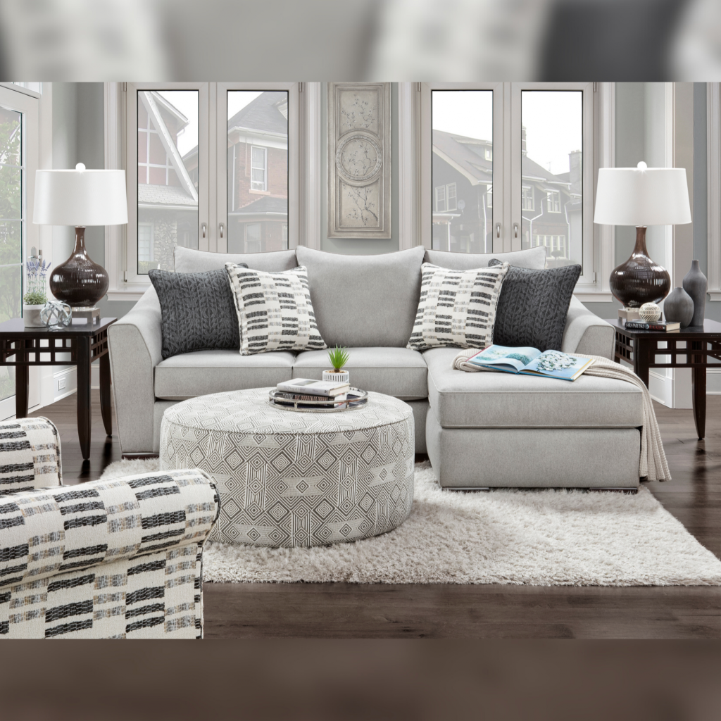 US Made Popstitch Pebble Sofa Chaise - Available in Portland Oregon